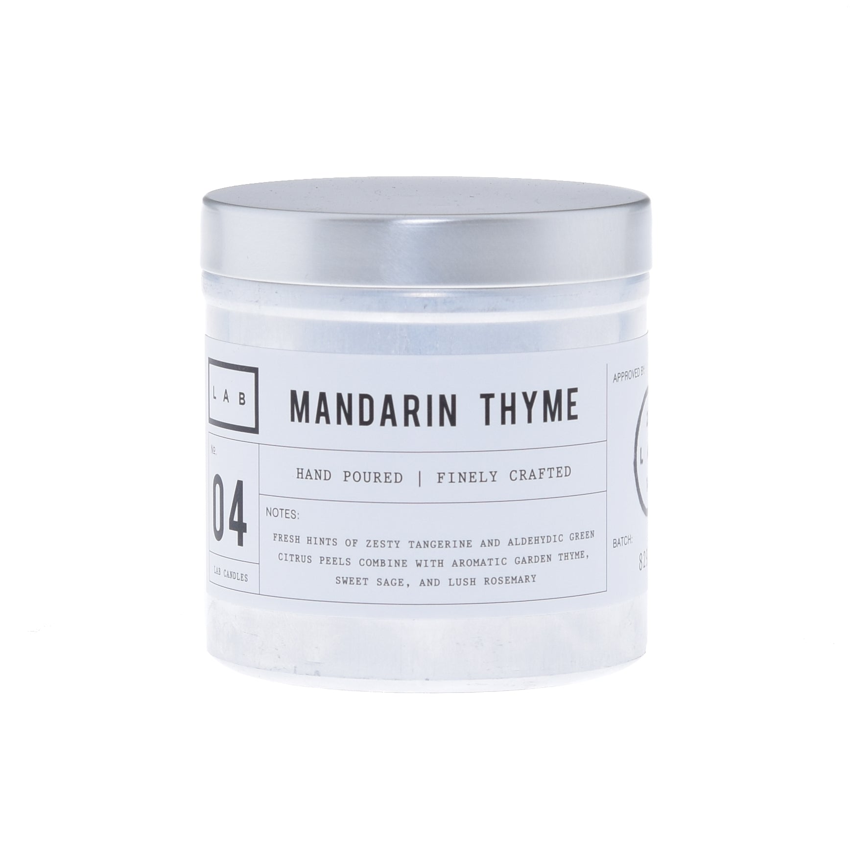 Mandarin Thyme - Tin – LAB Candles
